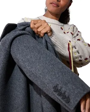 Whistles Relaxed Double Faced Wool Blend Coat
