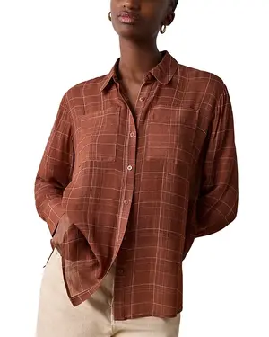Whistles Etched Check Sheer Shirt