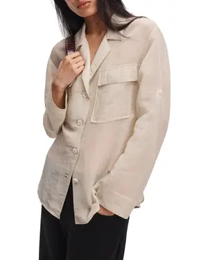 Rag & Bone Sonny Silk Notch Collar Blouse