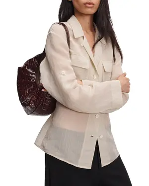 Rag & Bone Sonny Silk Notch Collar Blouse