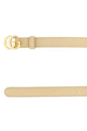 Gucci Pastel Leather Gg Marmont Belt - Yellow