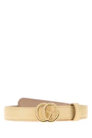 Gucci Pastel Leather Gg Marmont Belt - Yellow