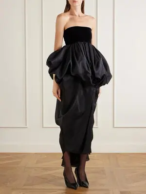 Khaite Bronte Draped Silk-organza Midi Dress