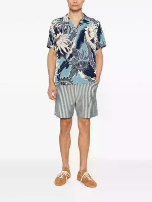 JW Anderson Floral-print Camp-collar Shirt - Blue