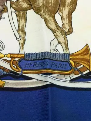Hermès 20th Century Marine Et Cavalerie Silk Scarf Scarves