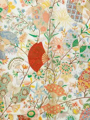 Hermès 2000-2026 Fleurs Et Papillons De Tissus Silk Scarf 90 Scarves Multicolour