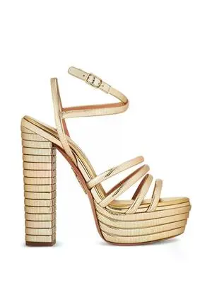 AQUAZZURA Heatwave Sandals Plateau 140 Gold