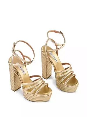 AQUAZZURA Heatwave Sandals Plateau 140 - Gold