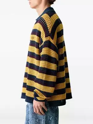 DAILY PAPER Striped Open-knit Sweater - Yellow