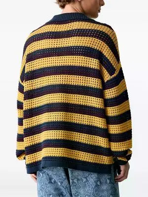 DAILY PAPER Striped Open-knit Sweater