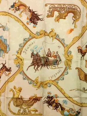 Hermès 1990-2010 Plumes Et Grelots Silk Scarf 90 Scarves