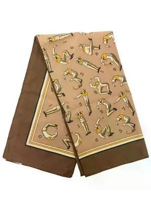 Hermès 1990-2010 Equestrian Silk Scarf 65 Scarves Brown