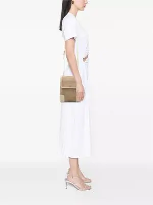 Loewe 2003 Suede Anagram Crossbody Bag - Neutrals