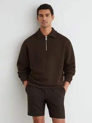 REISS Deck Drawstring Chino Shorts - Brown