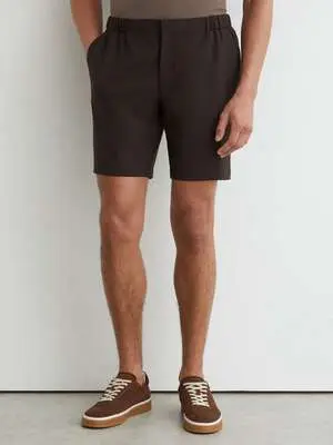 REISS Deck Drawstring Chino Shorts - Brown