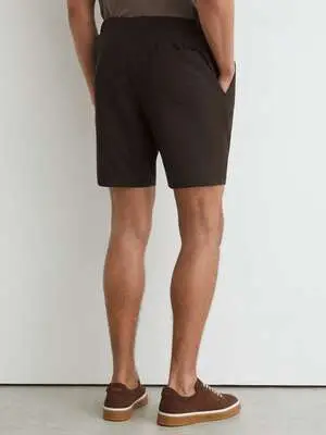 REISS Deck Drawstring Chino Shorts - Brown