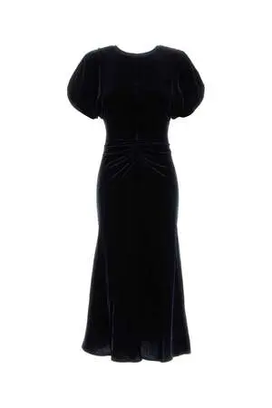 Victoria Beckham Midnight Velvet Bela Dress - Blue