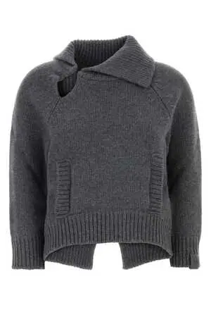 Victoria Beckham Grey Wool Sweater - Gray