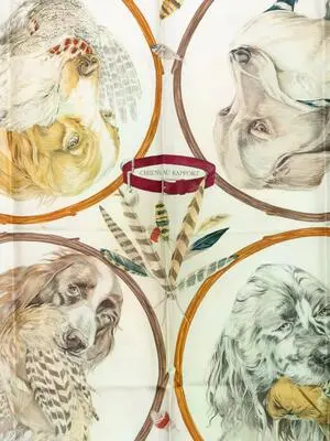 Hermès 1980-2010 Chiens Au Rapport Carre Silk Scarf 90 Scarves - Multicolour