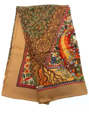 Hermès 1980-2000 Axis Mundi Carre Silk Scarf 90 Scarves - Brown