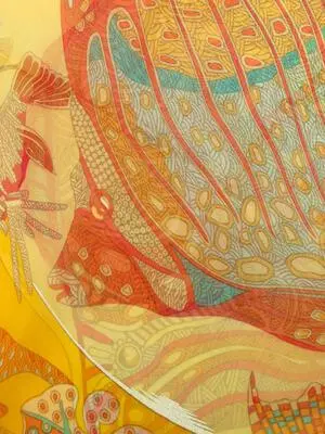 Hermès 1999-2007 Grands Fonds Chiffon Silk Scarf 90 Scarves