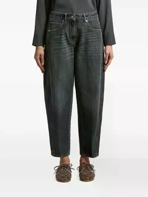 Peserico Faded-effect Barrel-leg Jeans