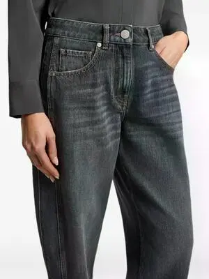 Peserico Faded-effect Barrel-leg Jeans