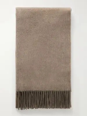 Johnstons Of Elgin Umbra Fringed Cashmere Scarf - Neutrals