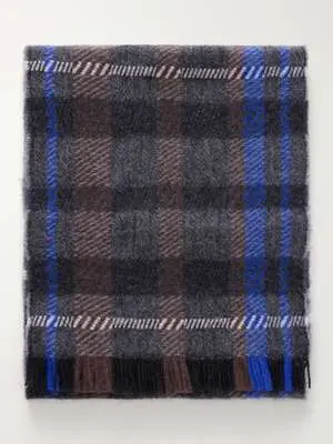 Johnstons Of Elgin Hirta Checked Cashmere Scarf - Brown