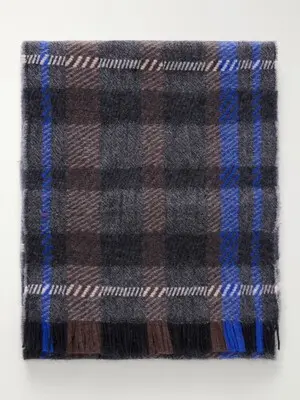 Johnstons Of Elgin Hirta Checked Cashmere Scarf - Brown