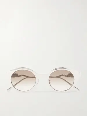 Loewe Coil Round-frame -tone Metal Sunglasses - Silver