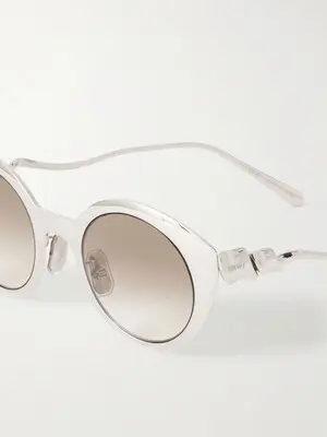 Loewe Coil Round-frame -tone Metal Sunglasses - Silver