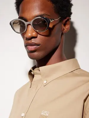 Loewe Coil Round-frame -tone Metal Sunglasses - Silver