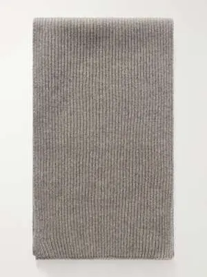 Johnstons Of Elgin Ribbed Cashmere Scarf - Beige