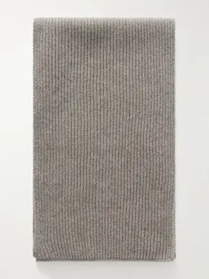 Johnstons Of Elgin Ribbed Cashmere Scarf - Neutrals