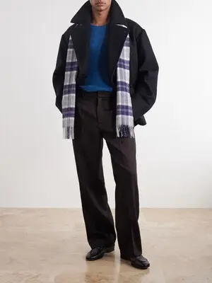 Johnstons Of Elgin Fringed Checked Cashmere Scarf