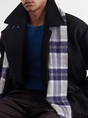 Johnstons Of Elgin Fringed Checked Cashmere Scarf