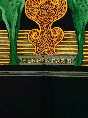Hermès 1990-2026 Au Fil De La Soie Silk Scarf 90 Scarves - Black