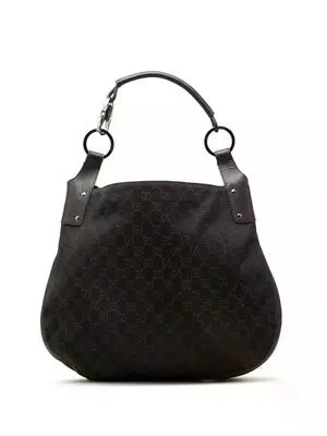 Gucci 2000-2015 Large Gg Denim Hobo Bag