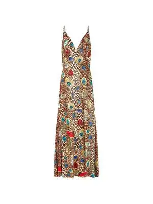 Camilla V-neck Printed Slip Dress