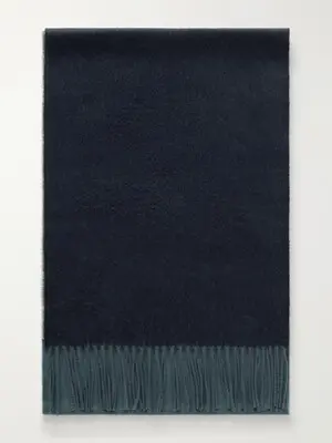 Johnstons Of Elgin Umbra Fringed Cashmere Scarf - Blue