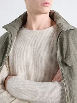SECOND / LAYER Distressed Waffle-knit Wool And Cashmere-blend Sweater