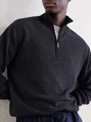 Frescobol Carioca Heitor Merino Wool Half-zip Sweater