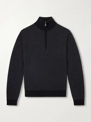 Frescobol Carioca Heitor Merino Wool Half-zip Sweater - Black