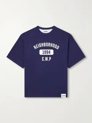NEIGHBORHOOD Logo-print Reversible Cotton-jersey T-shirt - Blue