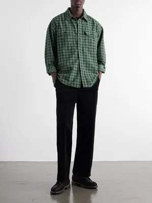 Visvim Langer Checked Brushed Cotton-canvas Shirt