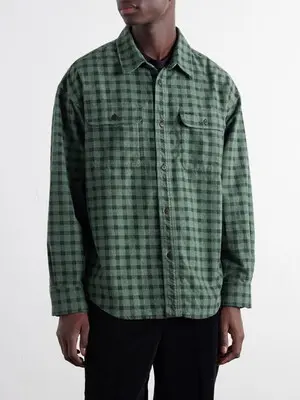Visvim Langer Checked Brushed Cotton-canvas Shirt