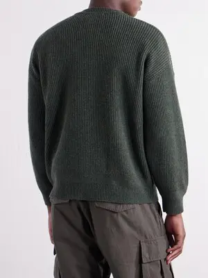 FRIZMWORKS Ribbed-knit Wool-blend Zip-up Cardigan
