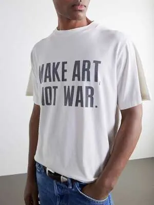 REMI RELIEF Make Art, Not War Printed Cotton-jersey T-shirt