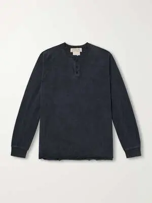 REMI RELIEF Distressed Cotton-jersey T-shirt - Black